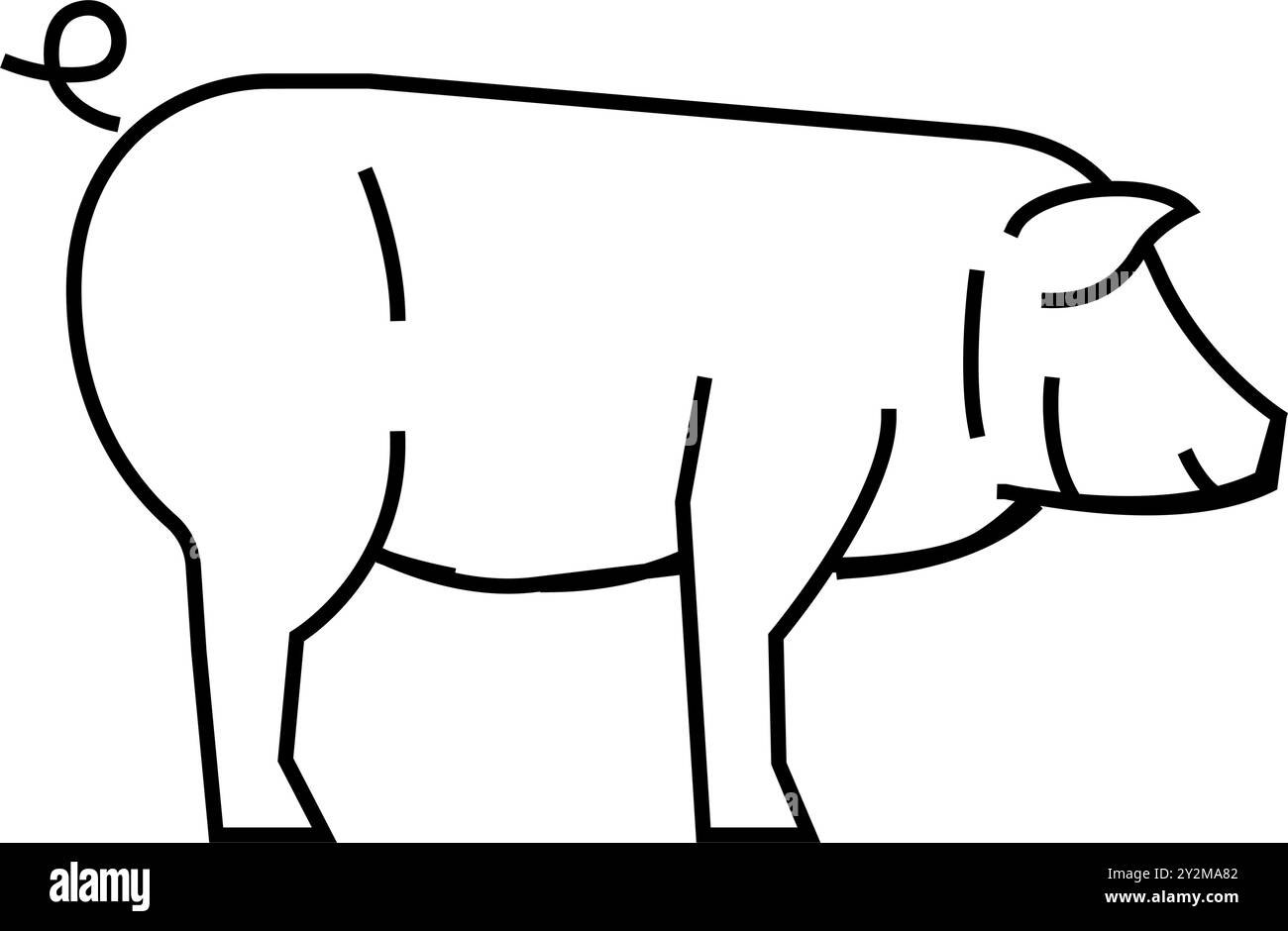 iberico pig breed line icon vector illustration Stock Vector Image ...