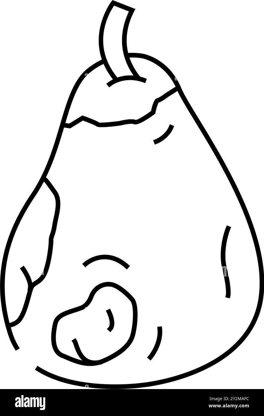 pear rotten food line icon vector illustration Stock Vector Image & Art ...