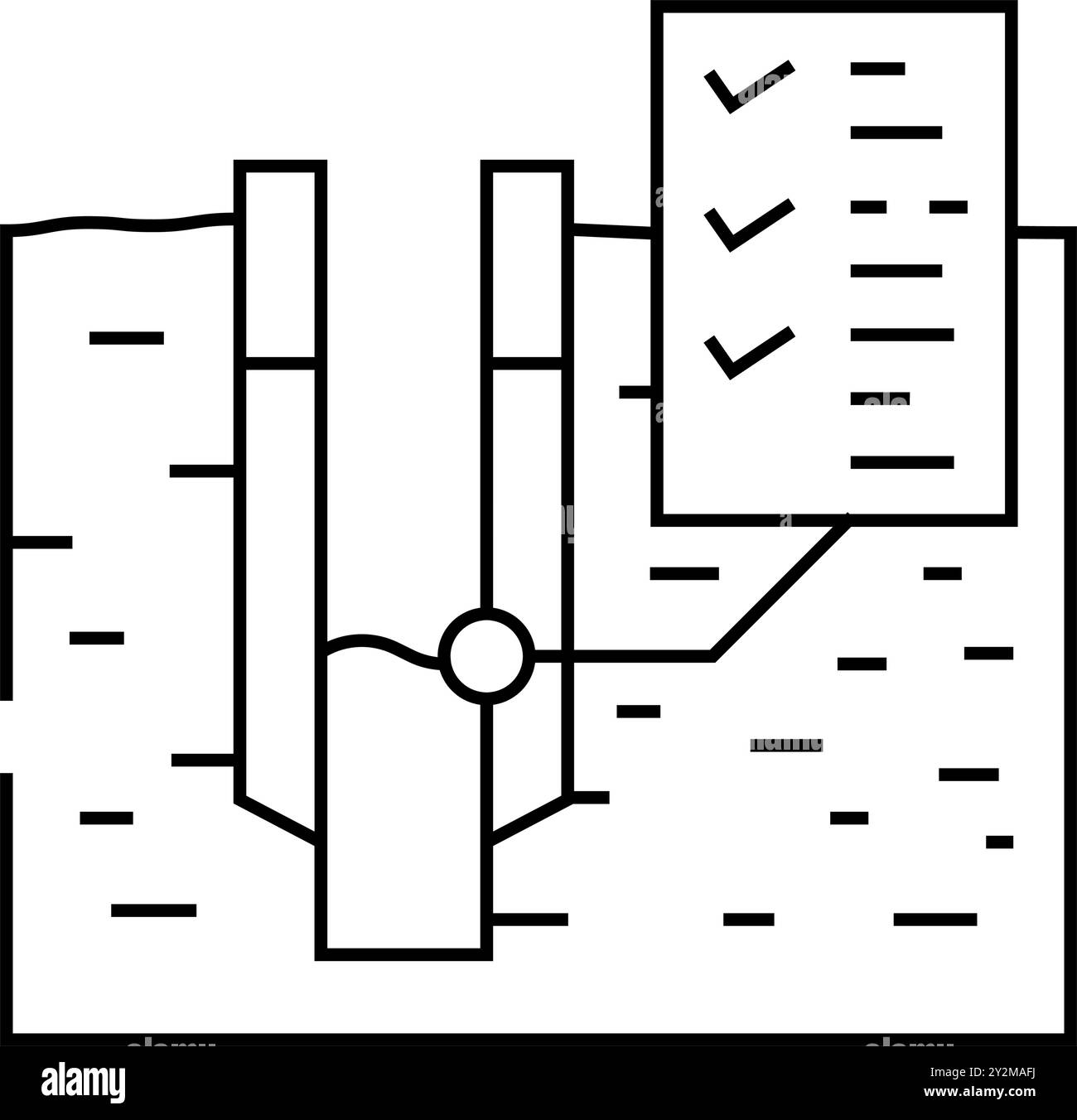 water well testing hydrogeologist line icon vector illustration Stock ...