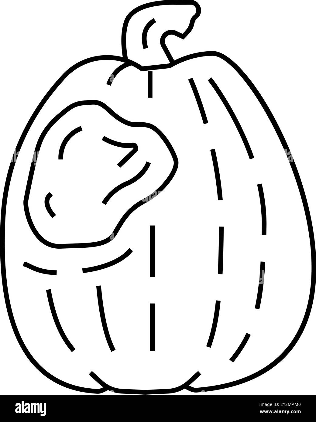 pumpkin rotten food line icon vector illustration Stock Vector Image ...