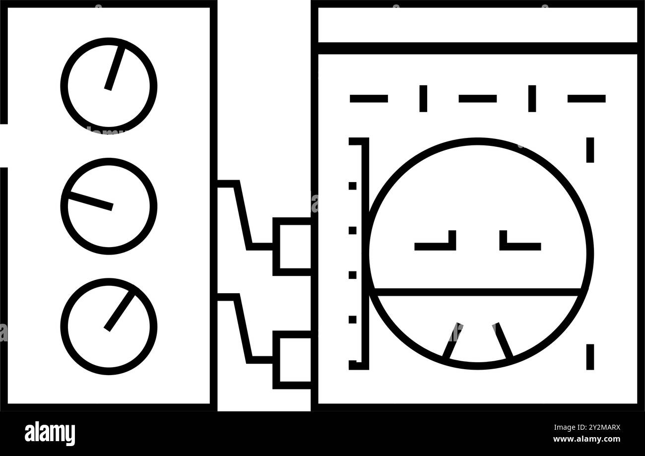 avionics testing aircraft line icon vector illustration Stock Vector ...