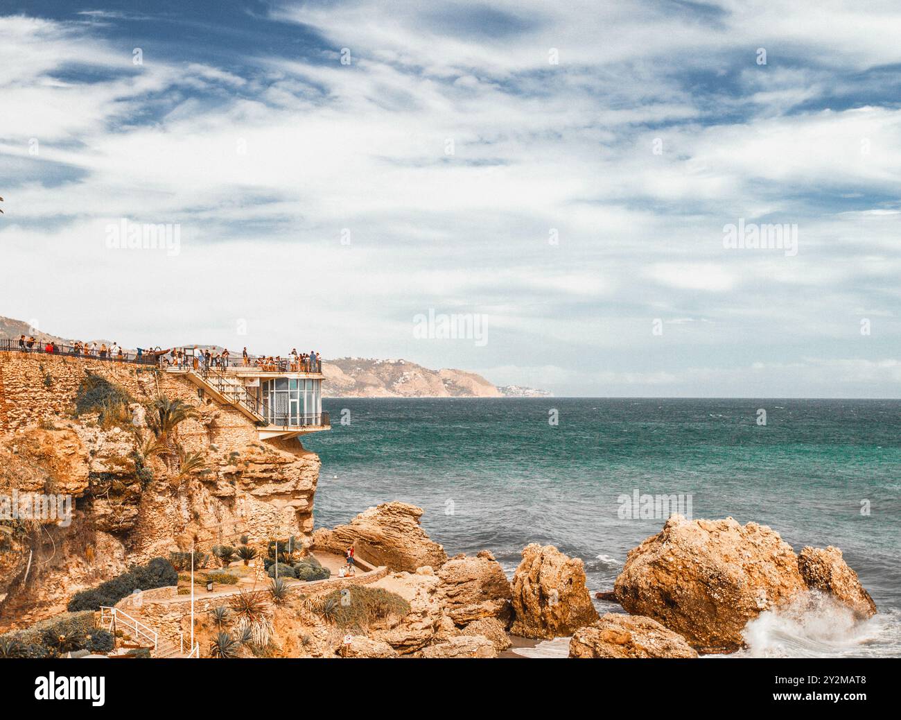 Balcon de Europa, Nerja, side view over cliff Stock Photo - Alamy