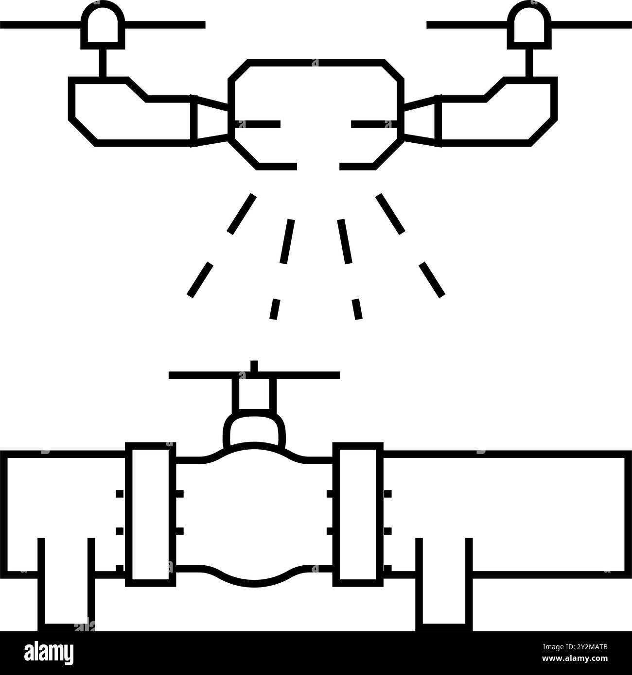 pipeline inspection drone line icon vector illustration Stock Vector ...