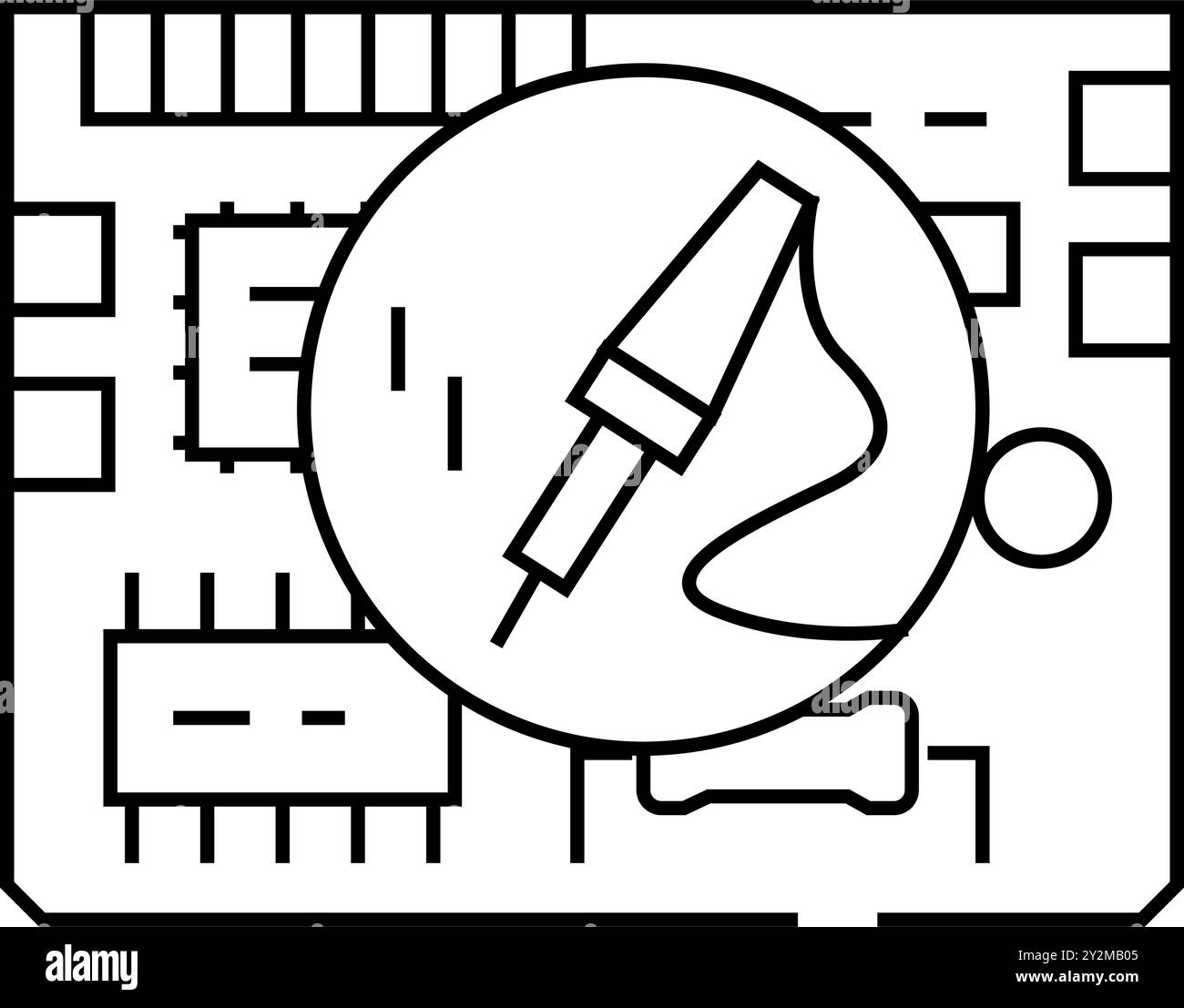 circuit board repair electronics line icon vector illustration Stock ...