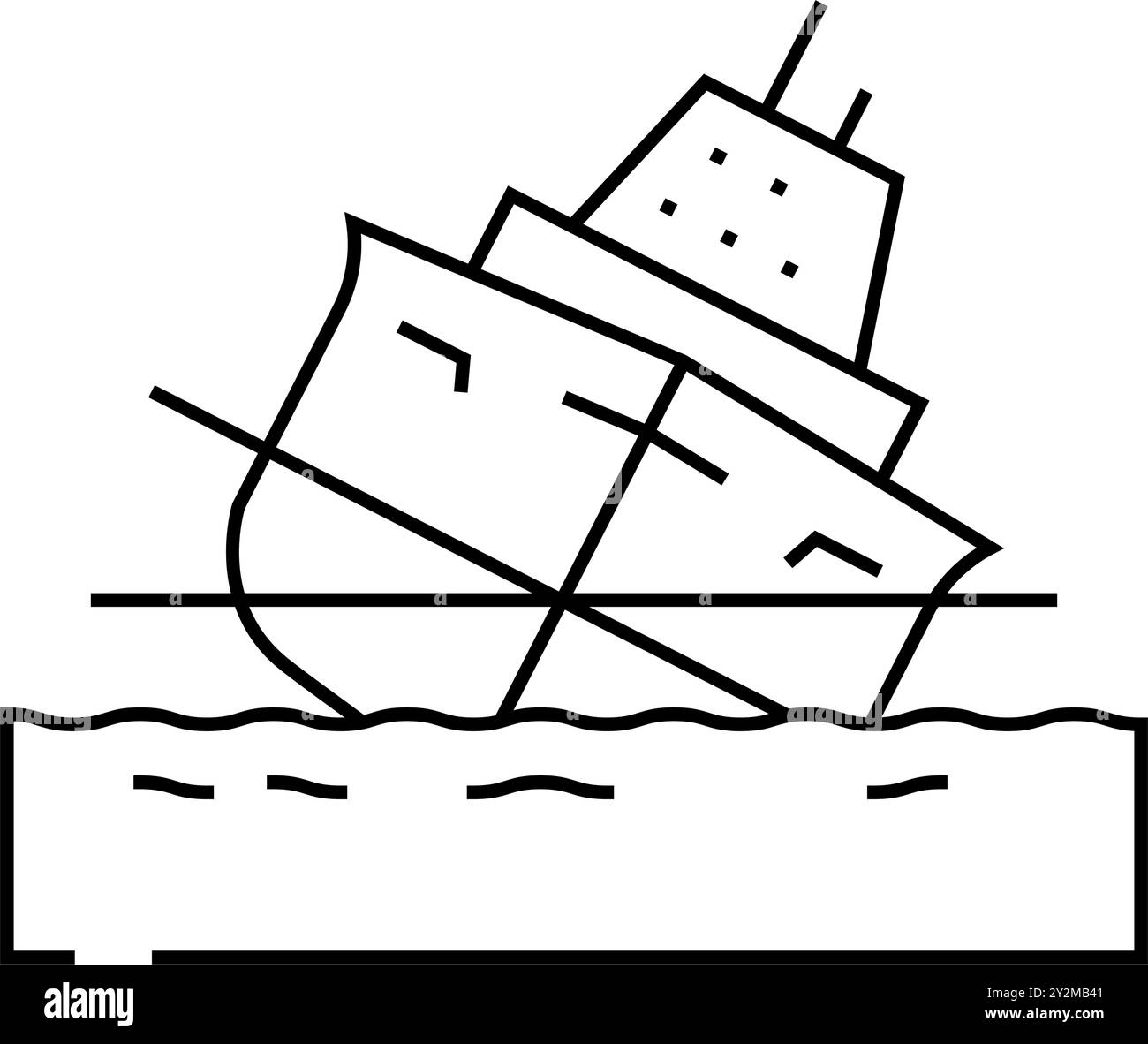 ship stability marine line icon vector illustration Stock Vector Image ...