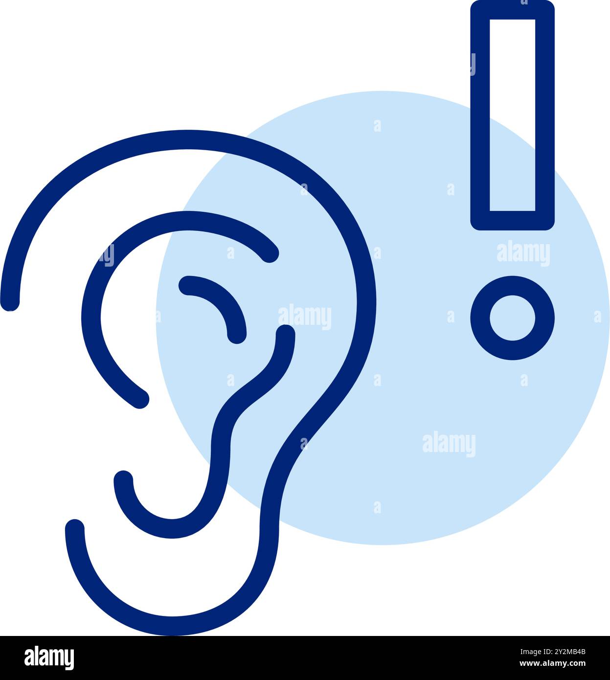 Ear and exclamation mark. Urgent sound notification, potential loud ...