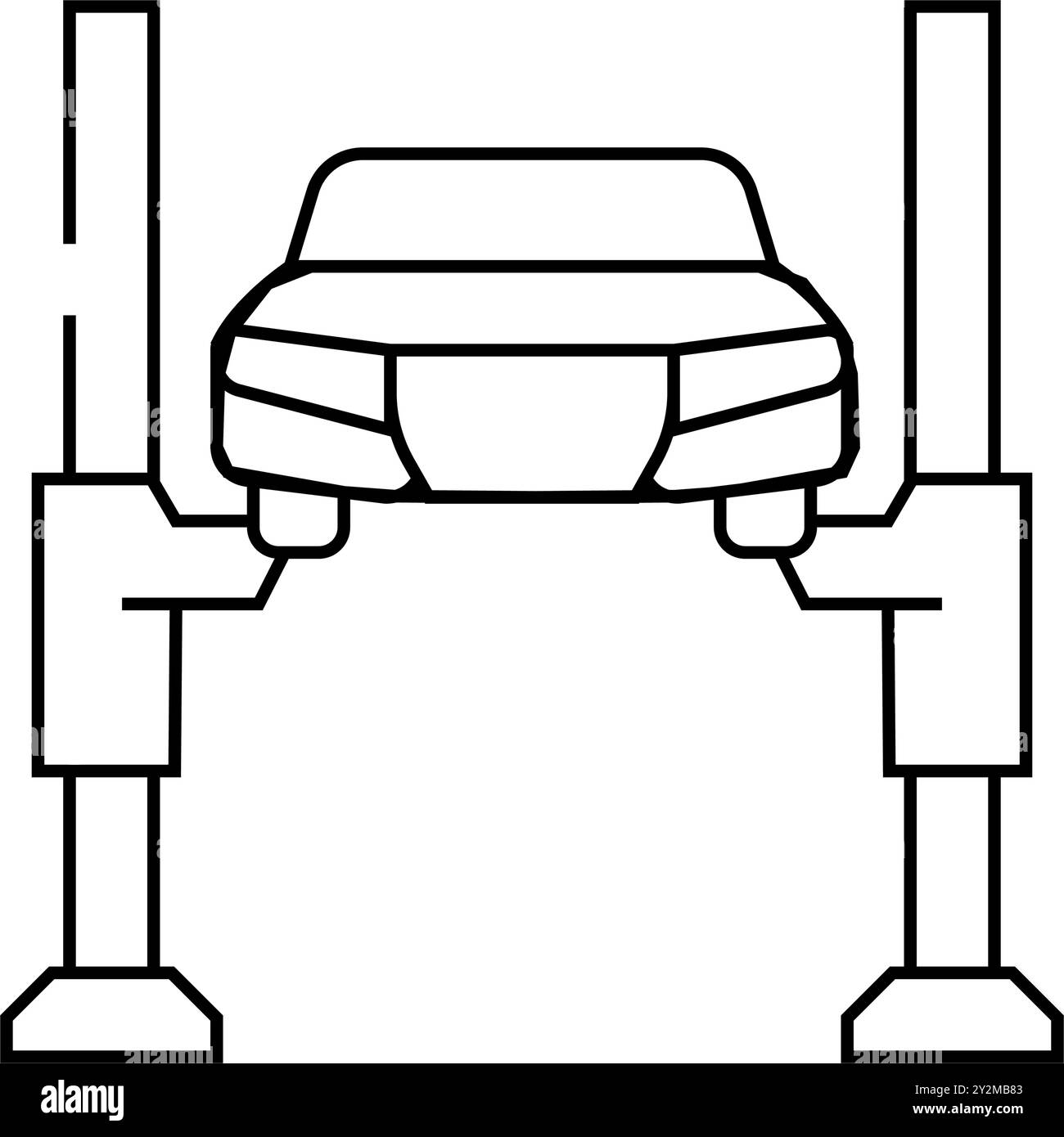 car lift mechanic line icon vector illustration Stock Vector Image ...