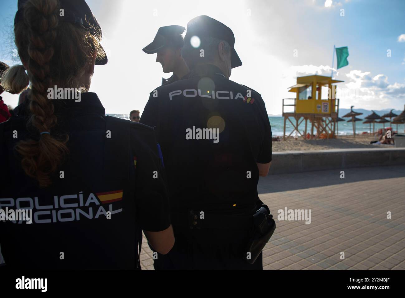 Palma, Spain. 10th Sep, 2024. Police officers from the Spanish Policia ...