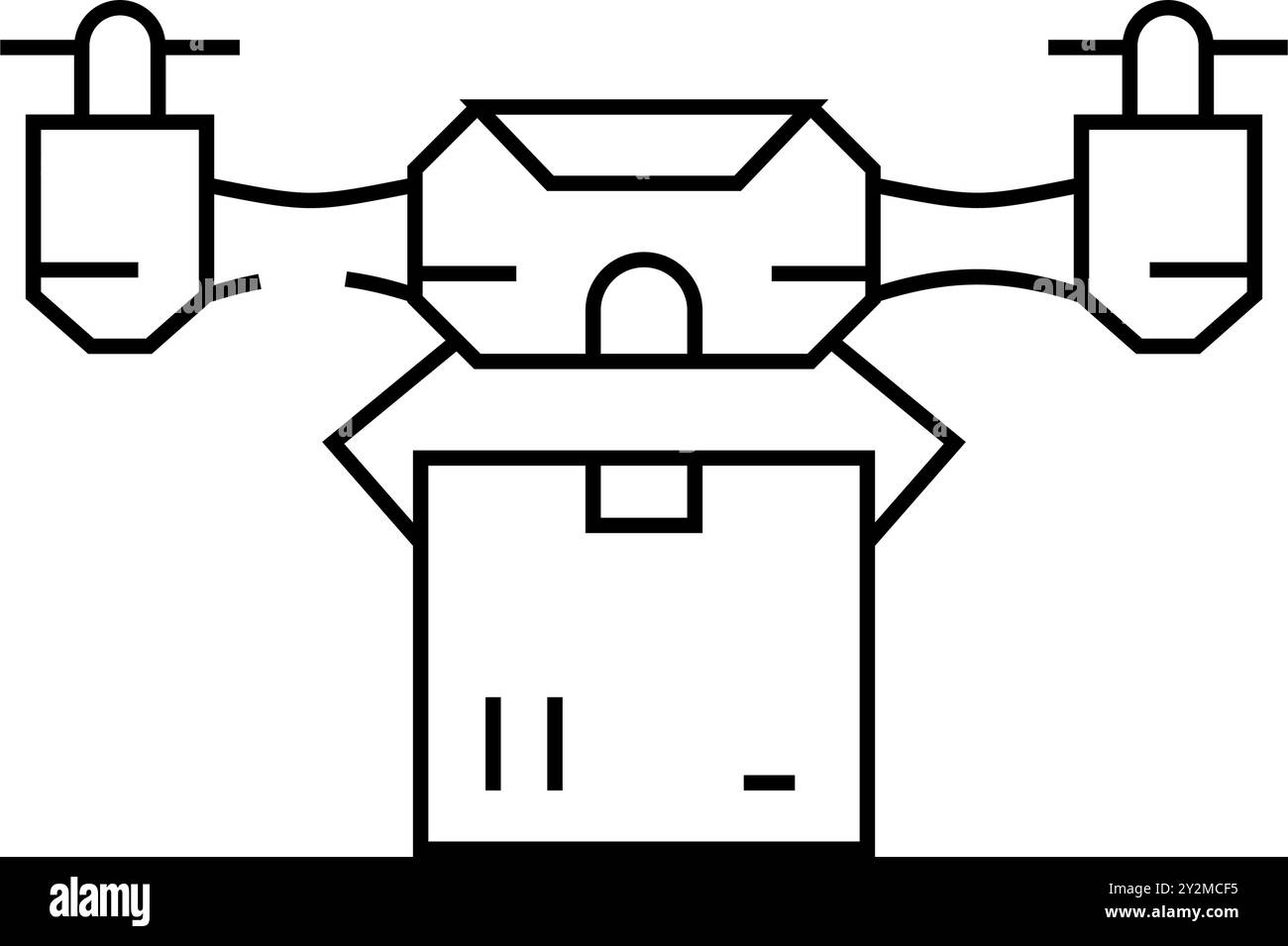 delivery drone line icon vector illustration Stock Vector Image & Art ...