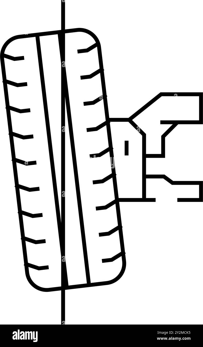 wheel alignment car mechanic line icon vector illustration Stock Vector ...