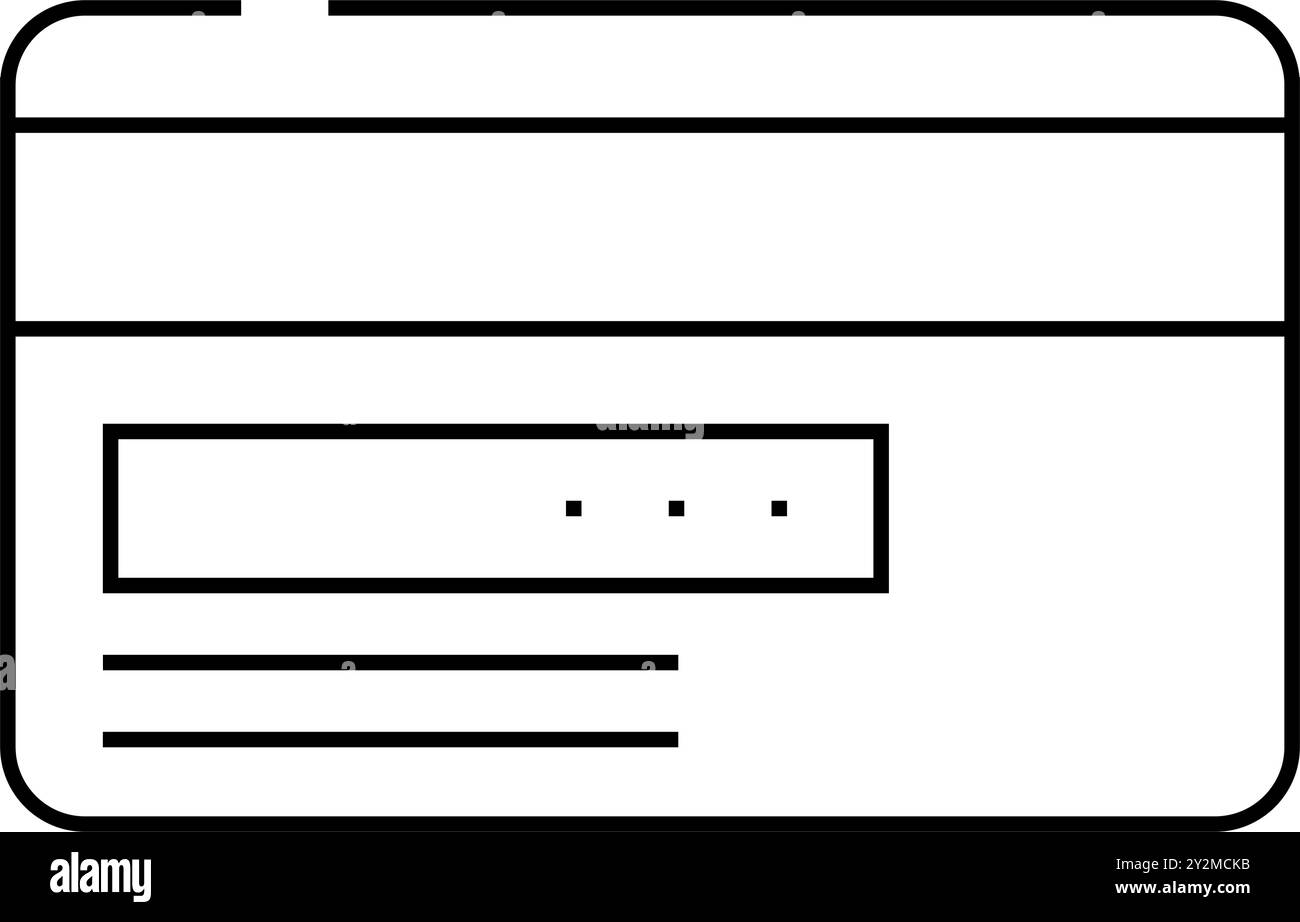 credit card back bank payment line icon vector illustration Stock ...