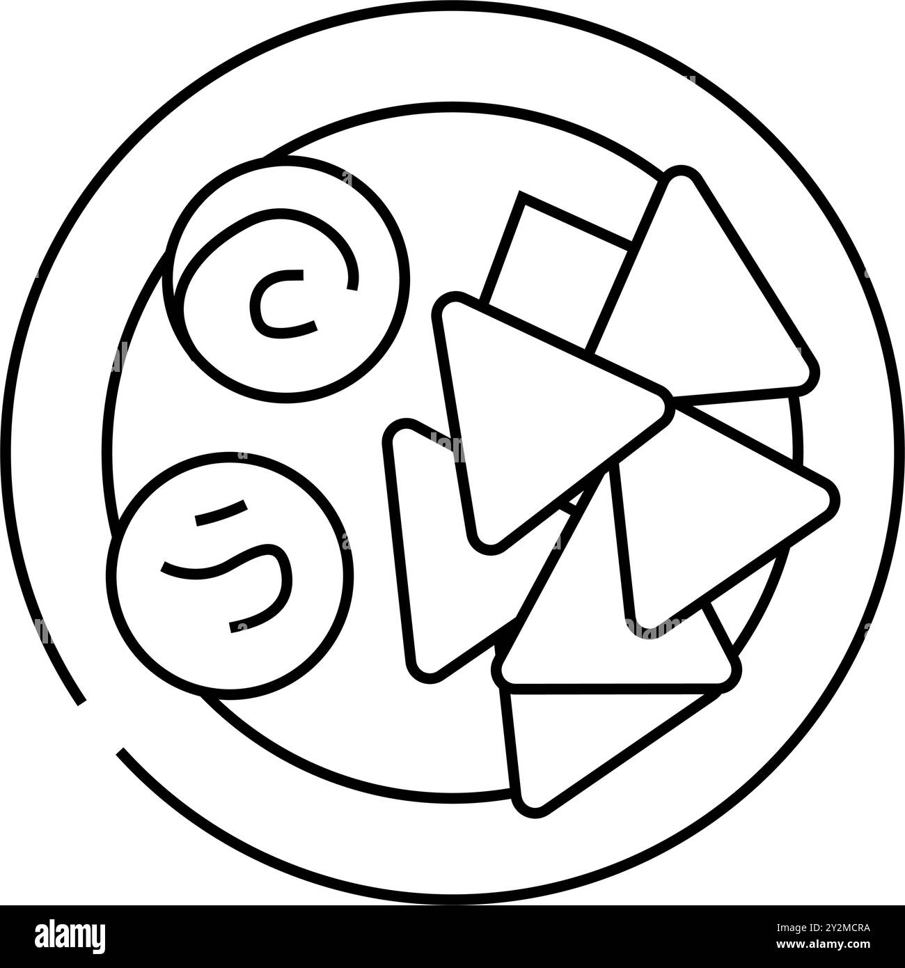 tortilla chips mexican cuisine line icon vector illustration Stock ...