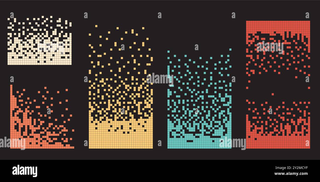 Pixel disintegration background. Decay effect. Dispersed dotted pattern ...