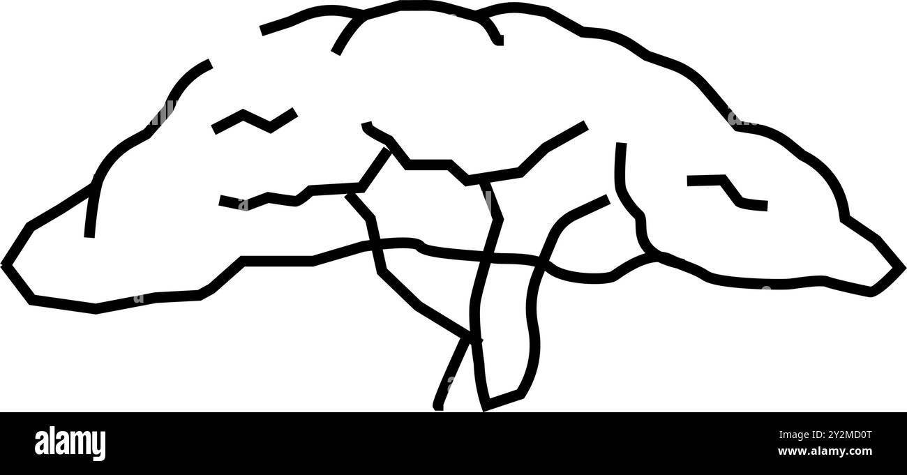 guava tree jungle amazon line icon vector illustration Stock Vector ...