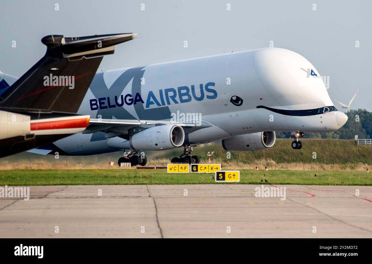 Bremen, Germany. 29th Aug, 2024. An Airbus Beluga XL aircraft takes off ...