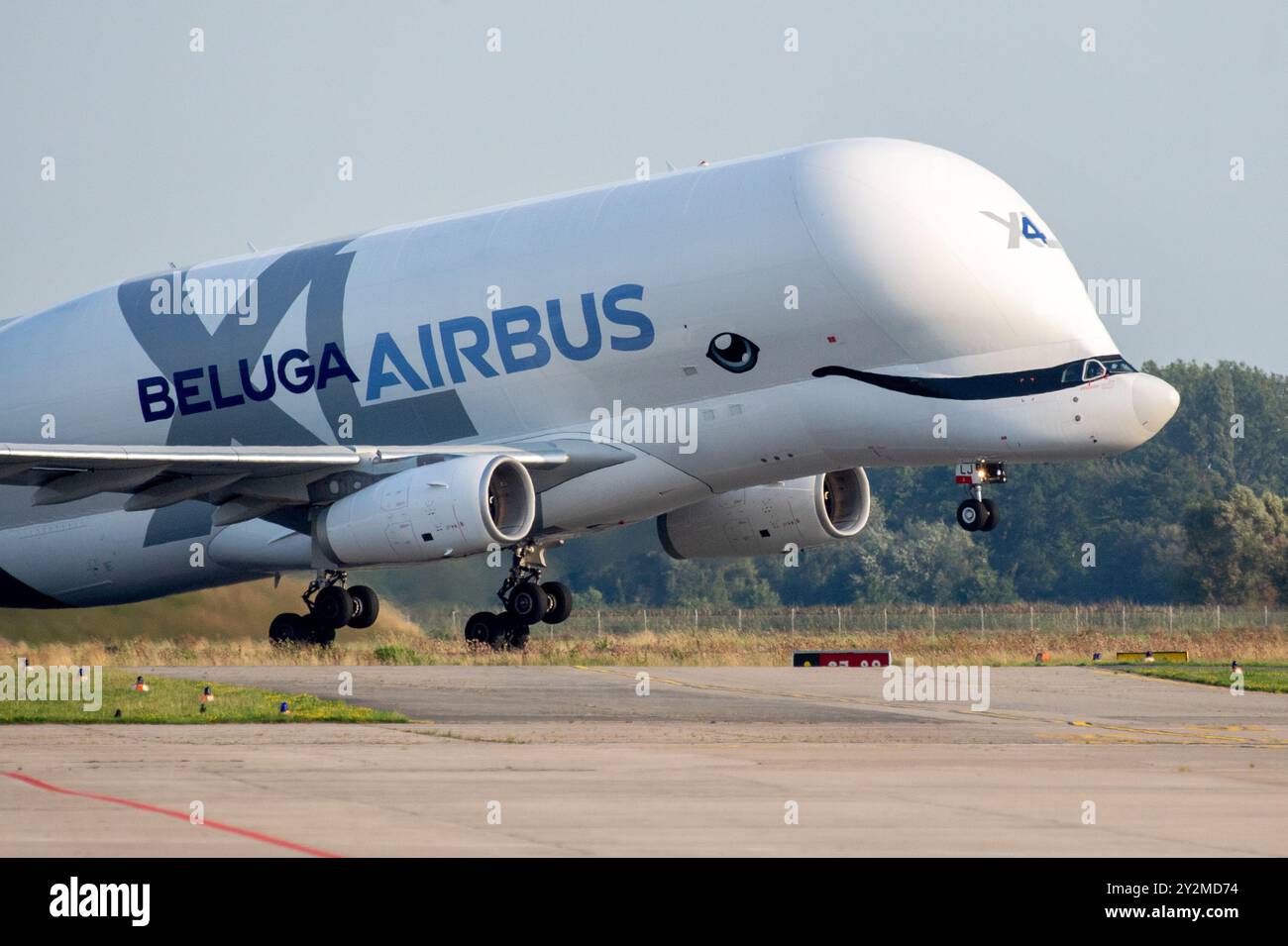 Bremen, Germany. 29th Aug, 2024. An Airbus Beluga XL aircraft takes off ...