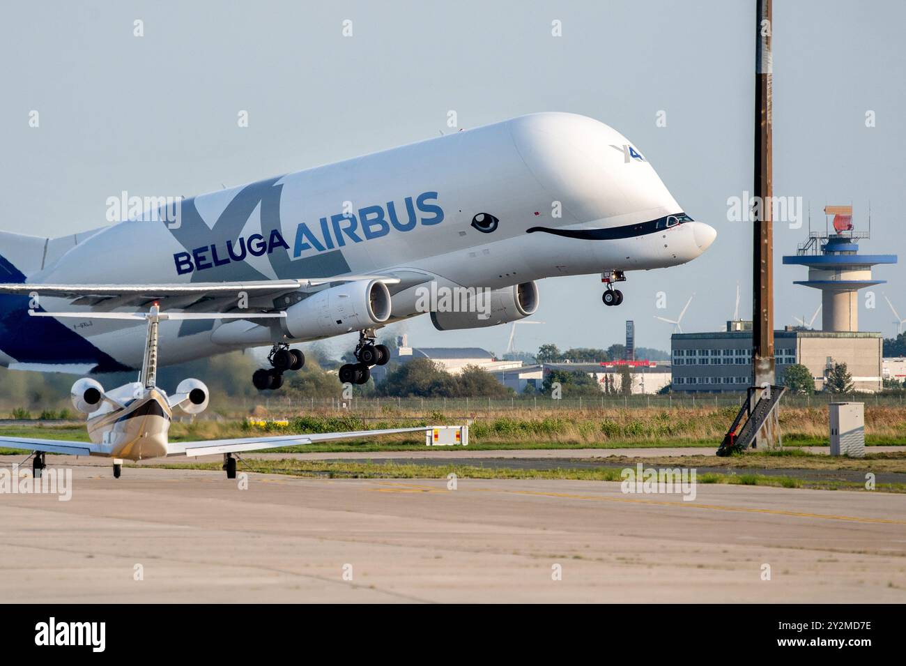 Bremen, Germany. 29th Aug, 2024. An Airbus Beluga XL aircraft takes off ...