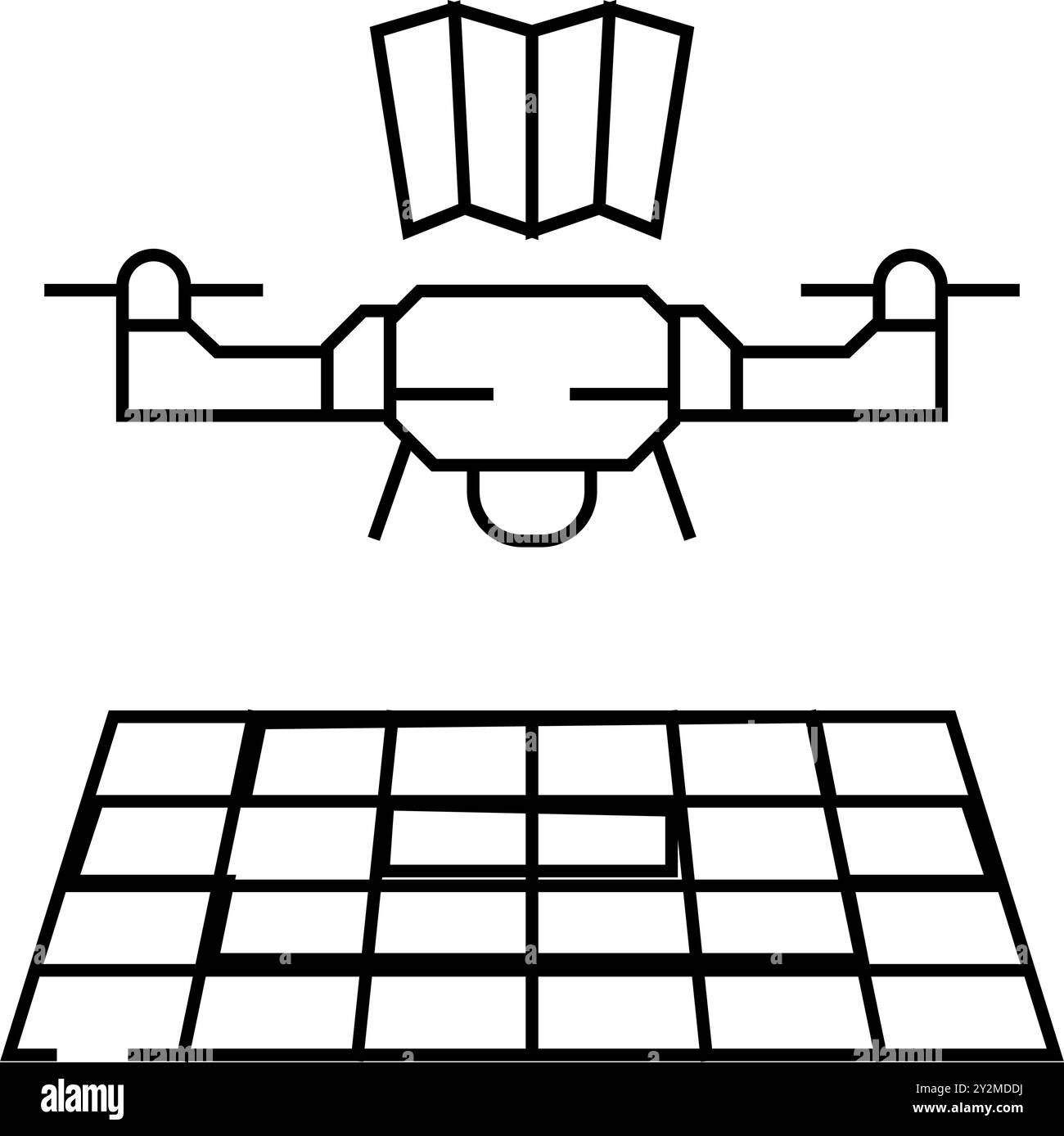Drone Mapping Line Icon Vector Illustration Stock Vector Image And Art