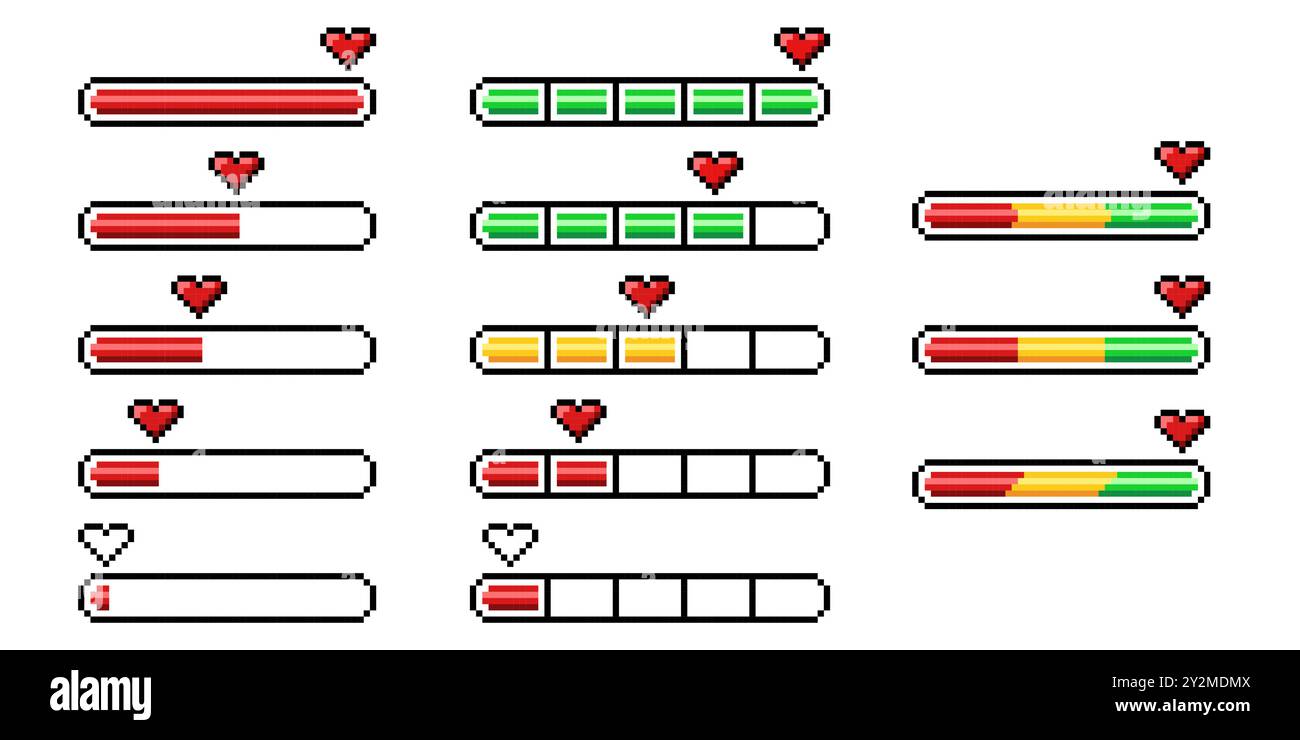 Pixel Art 8 Bit Loading Bar Concept Loading Or Installing Process Stock Vector Image And Art Alamy