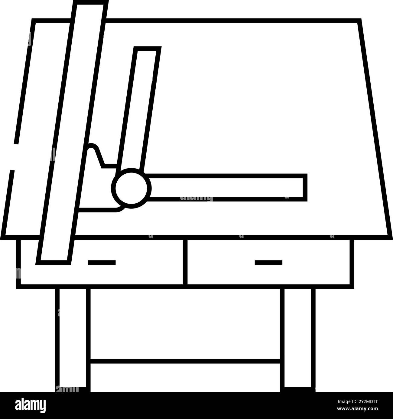 drafting table architectural drafter line icon vector illustration ...