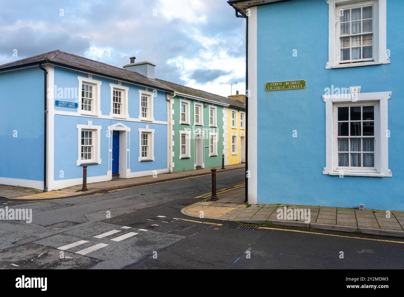 The colourful houses of Aberaeron, West Wales Stock Photo - Alamy