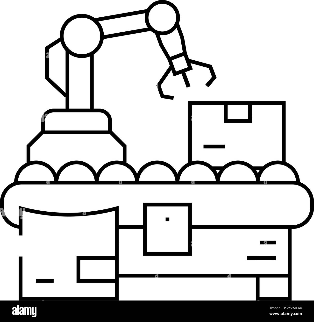 parcel sorting autonomous delivery line icon vector illustration Stock ...