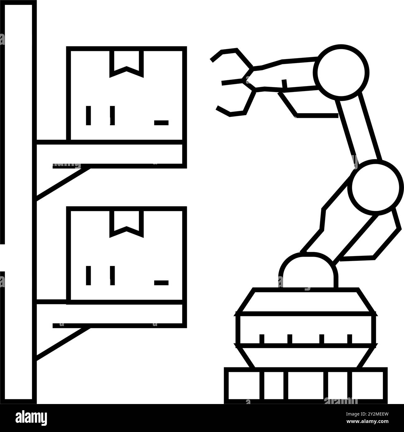 automated warehouse autonomous delivery line icon vector illustration Stock Vector Image & Art ...