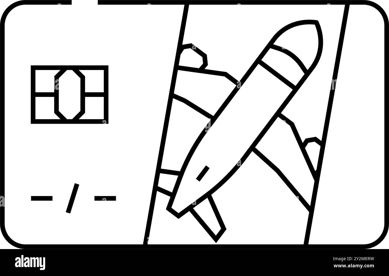 airline miles bank payment line icon vector illustration Stock Vector ...