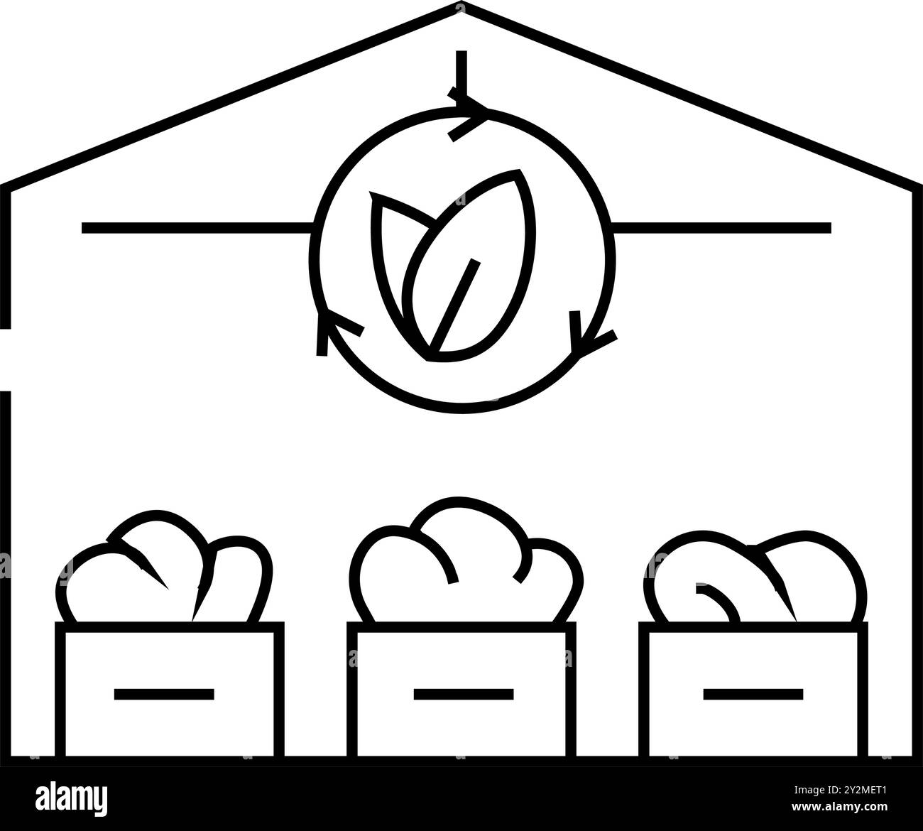 sustainable farming green living line icon vector illustration Stock ...