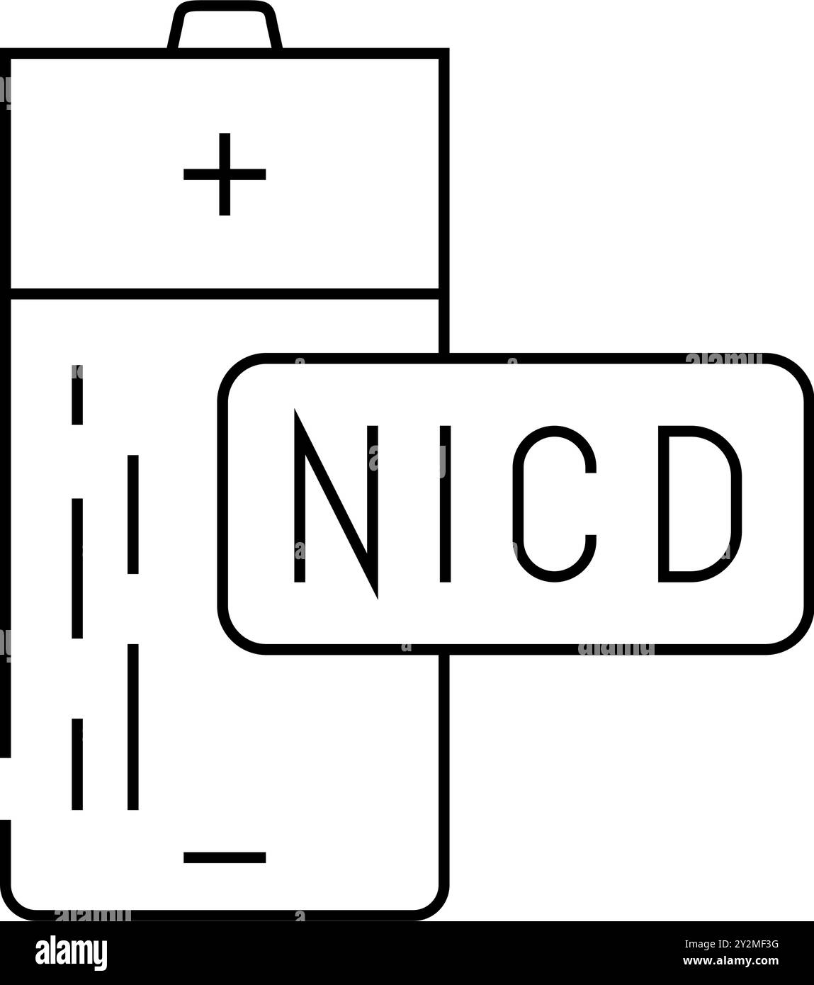 nickel cadmium battery line icon vector illustration Stock Vector Image ...