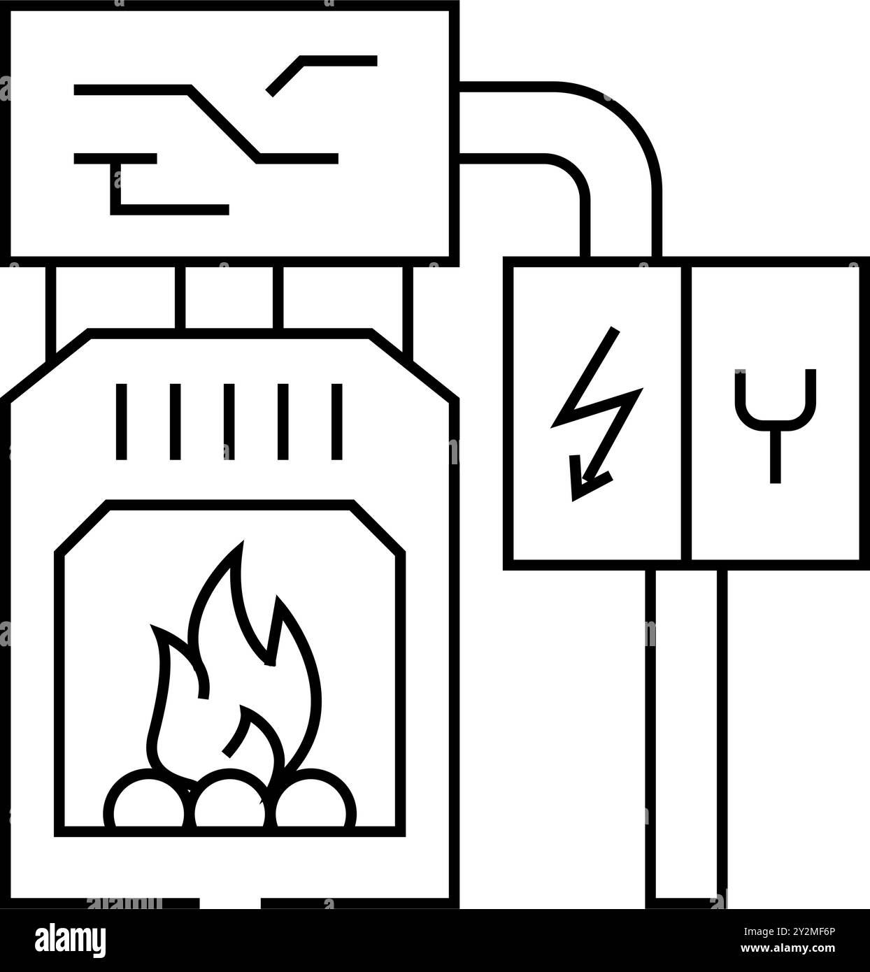 combustion biomass energy line icon vector illustration Stock Vector ...