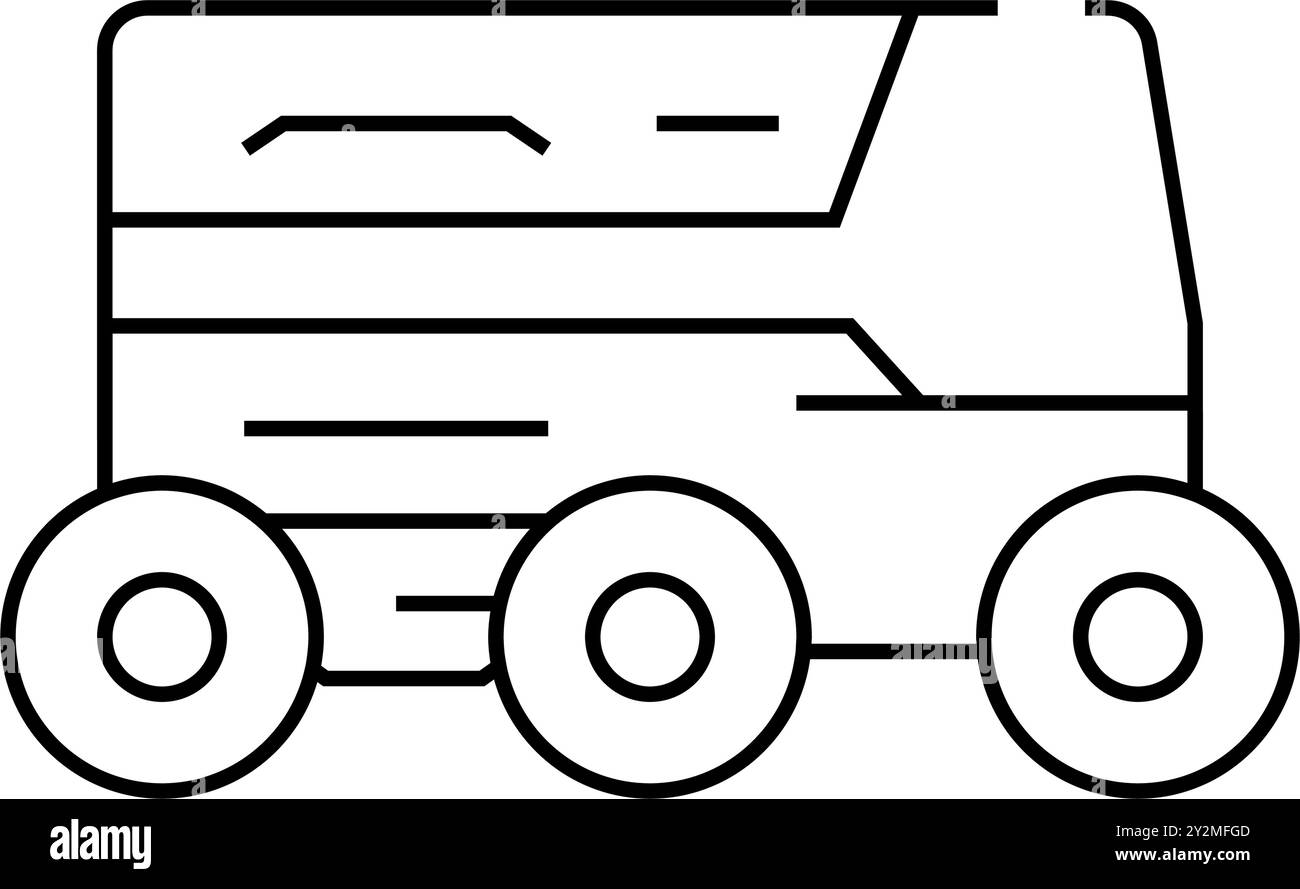 robot courier autonomous delivery line icon vector illustration Stock Vector Image & Art - Alamy