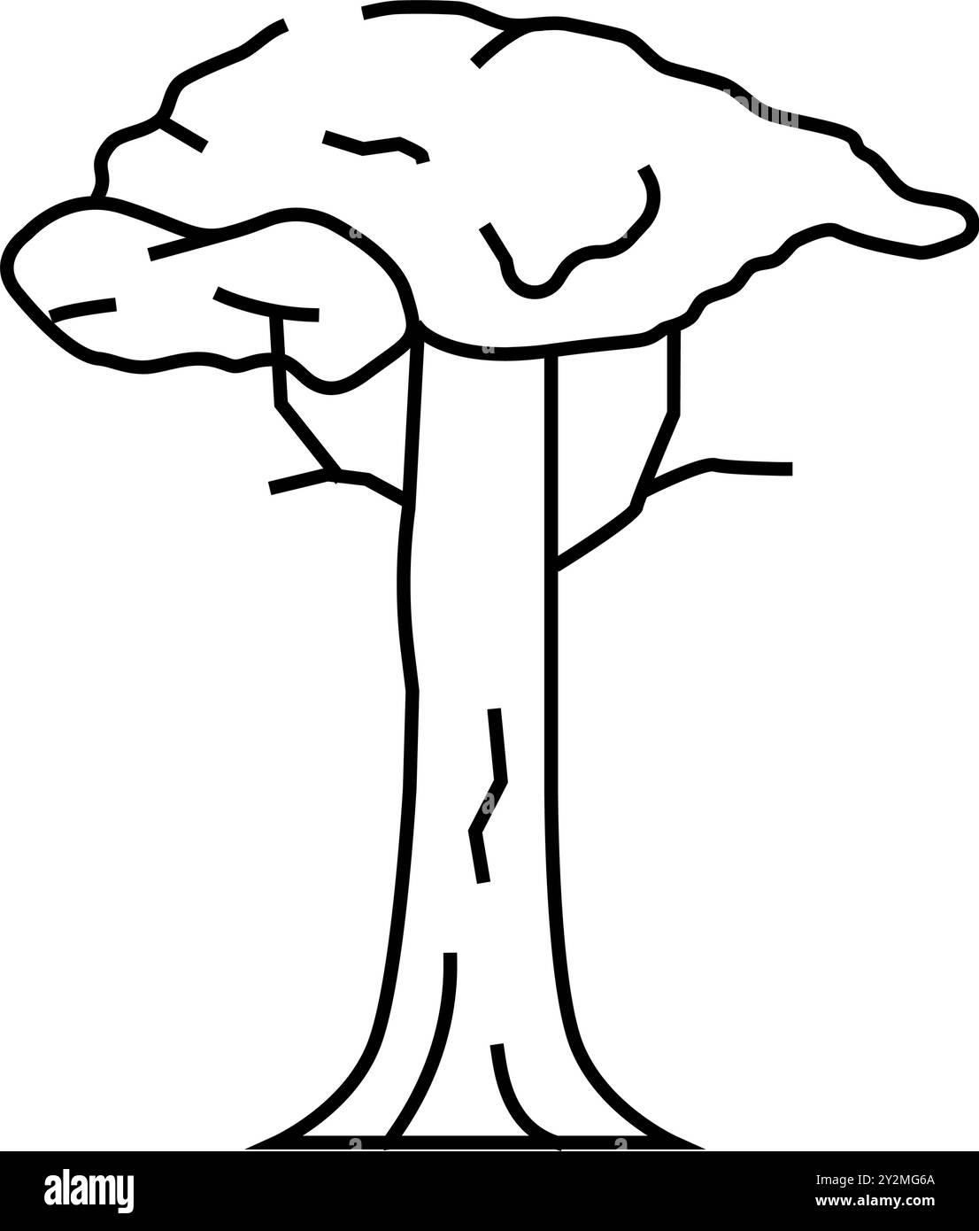 kapok tree jungle amazon line icon vector illustration Stock Vector ...