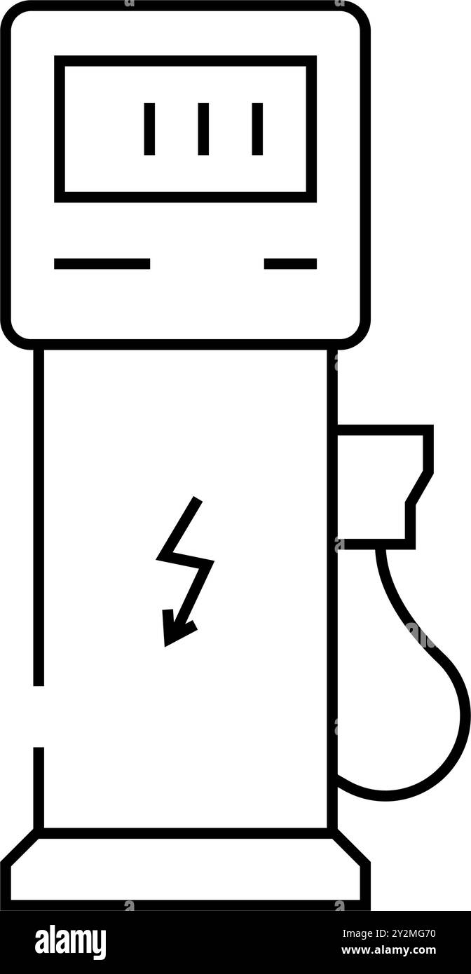 battery charging station line icon vector illustration Stock Vector ...