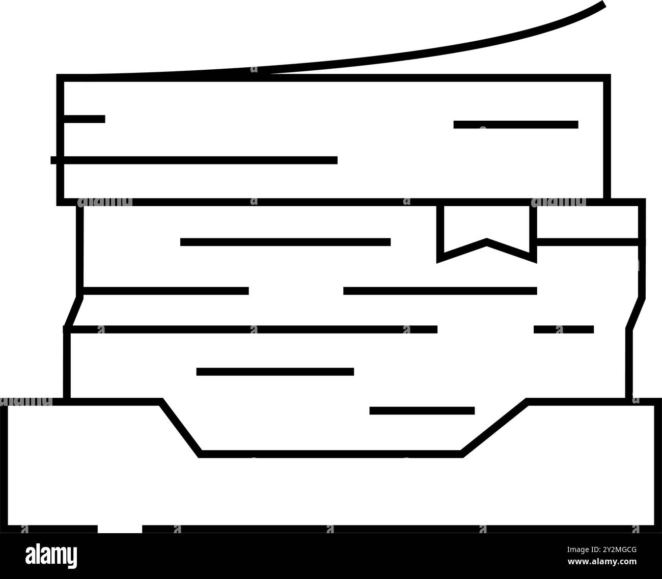 document stack list line icon vector illustration Stock Vector Image ...
