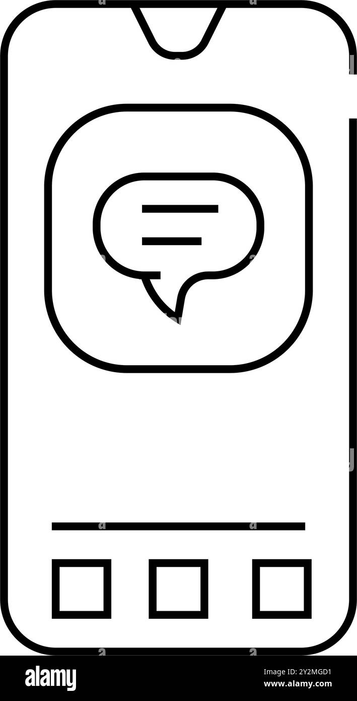 chat social media line icon vector illustration Stock Vector Image ...