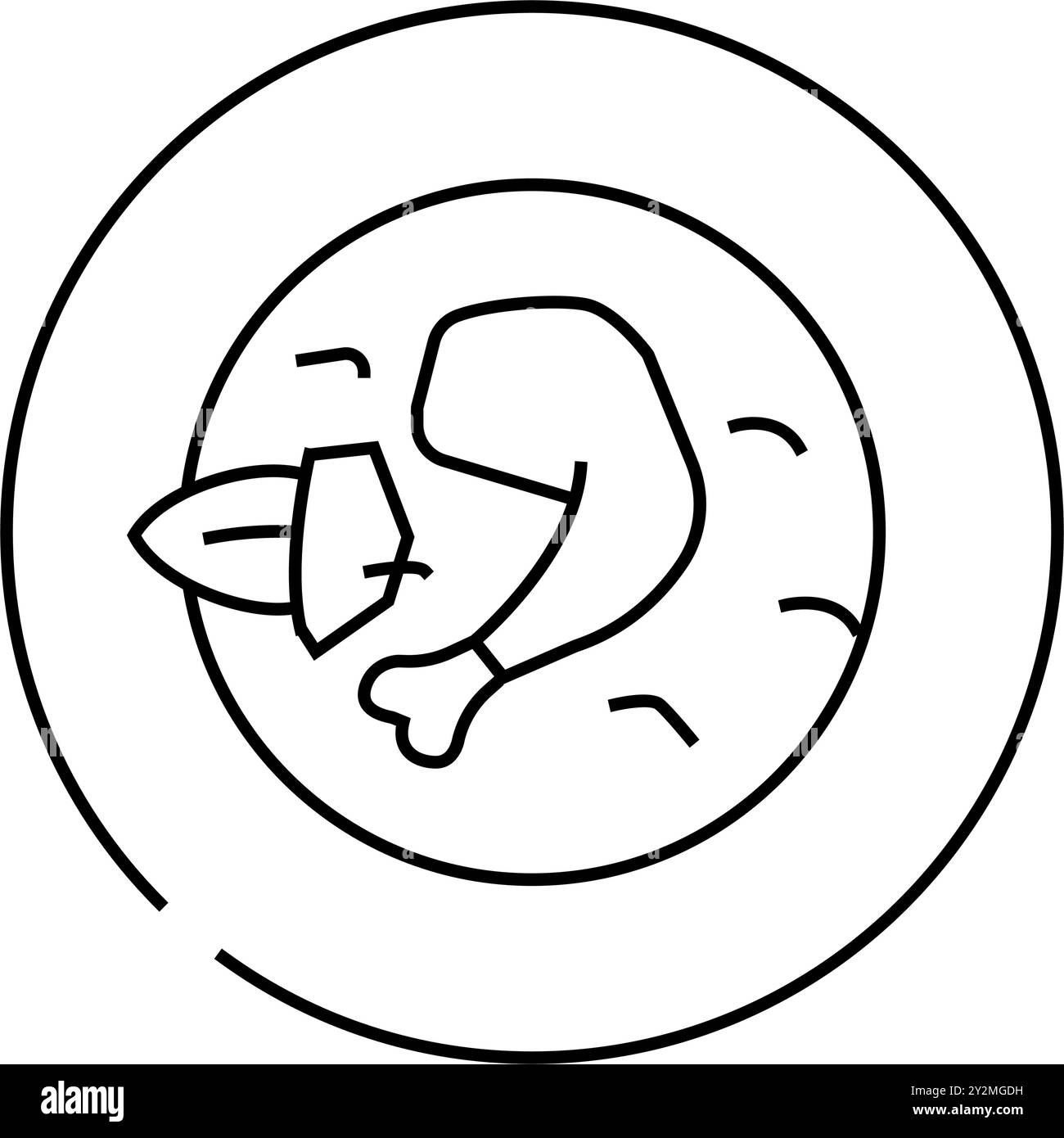 coq au vin french cuisine line icon vector illustration Stock Vector ...