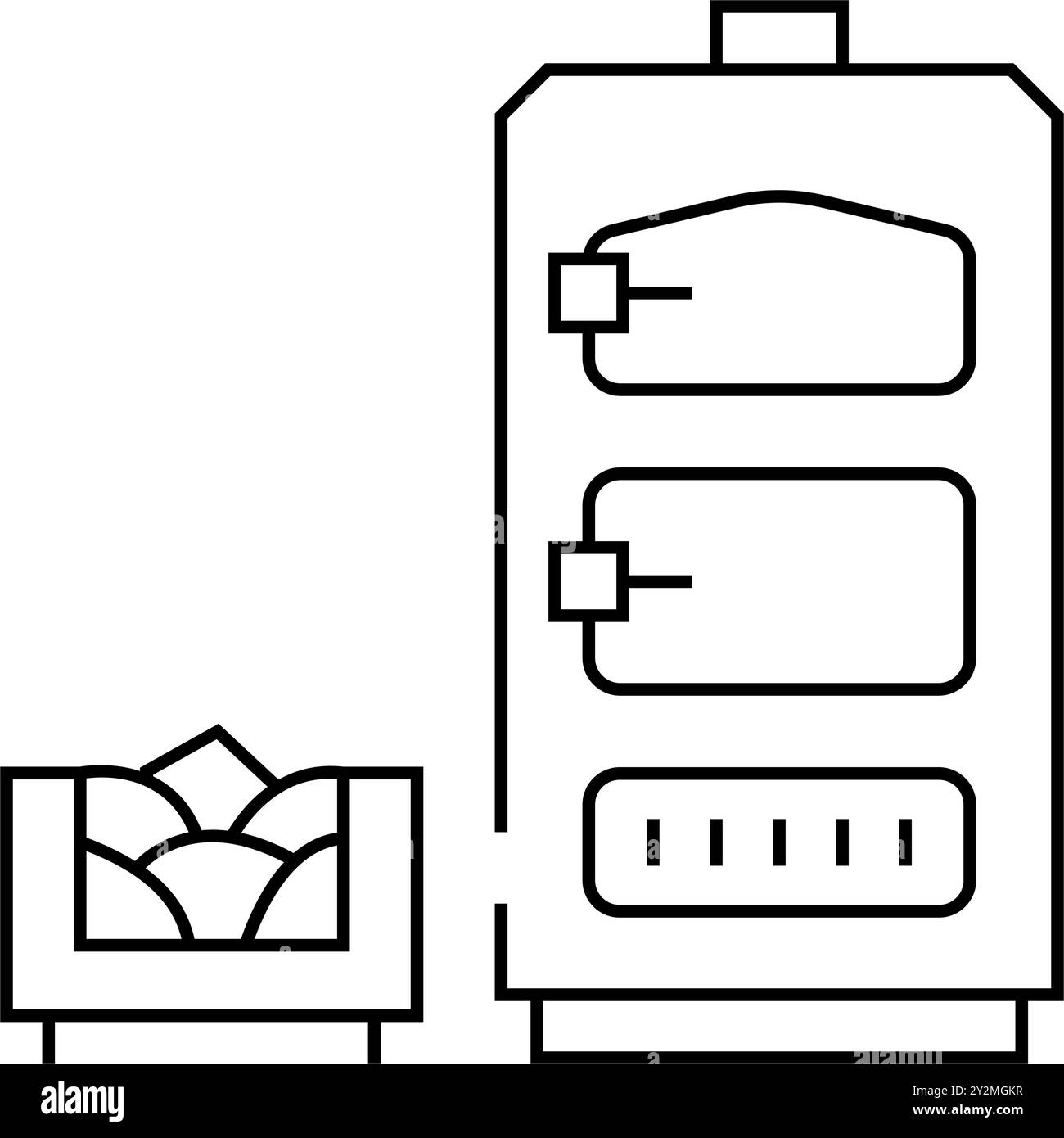 boiler biomass energy line icon vector illustration Stock Vector Image ...