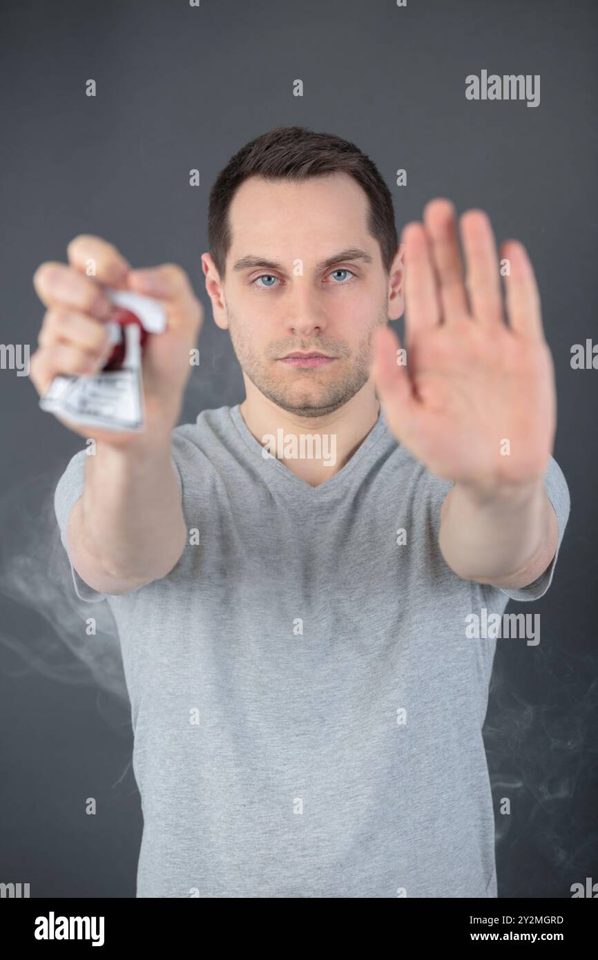 Woman stopping smoking hi-res stock photography and images - Alamy