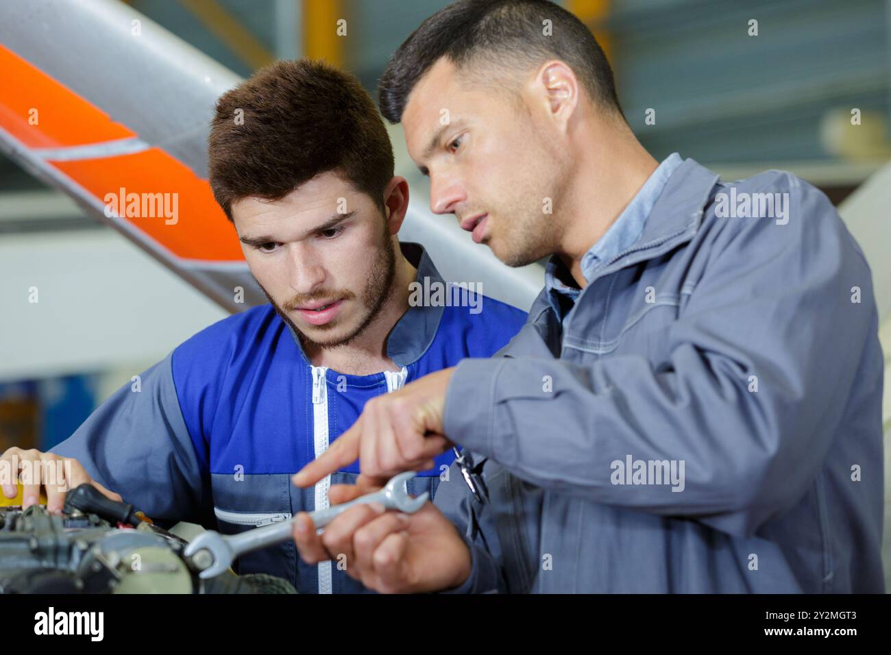 engineers check the aircraft systems Stock Photo - Alamy