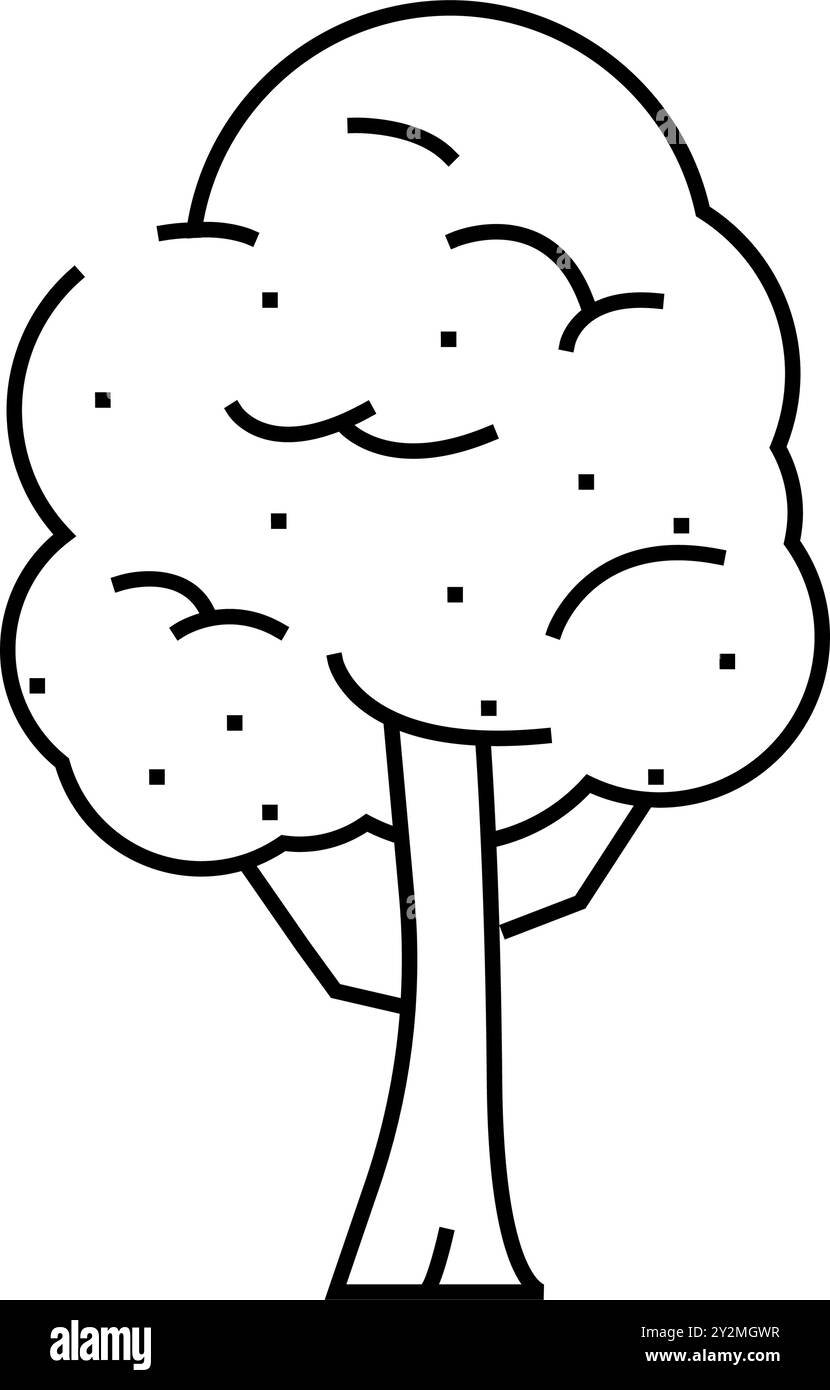 padauk tree jungle amazon line icon vector illustration Stock Vector ...