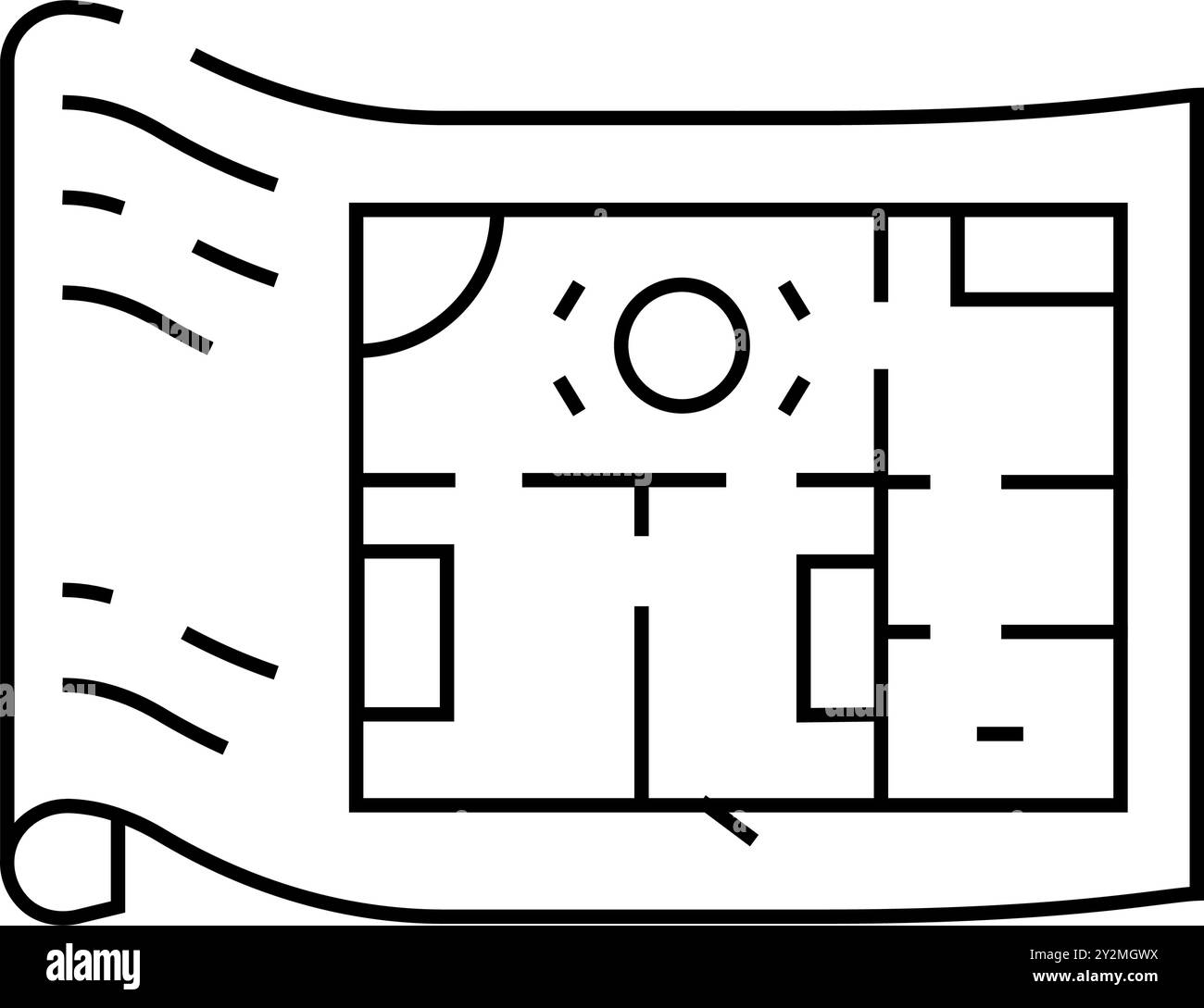 blueprint creation architectural drafter line icon vector illustration ...