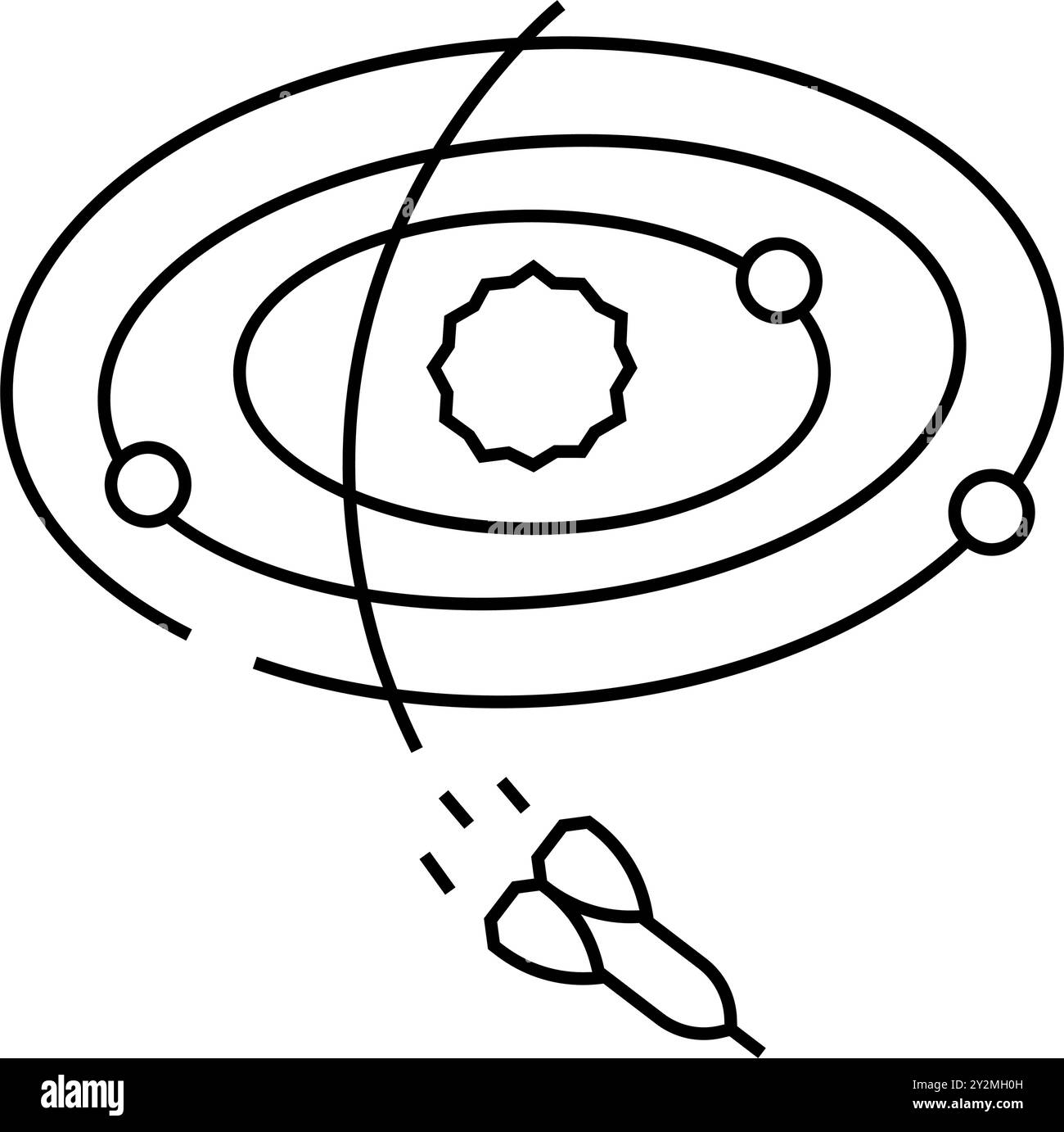 interstellar travel space exploration line icon vector illustration ...