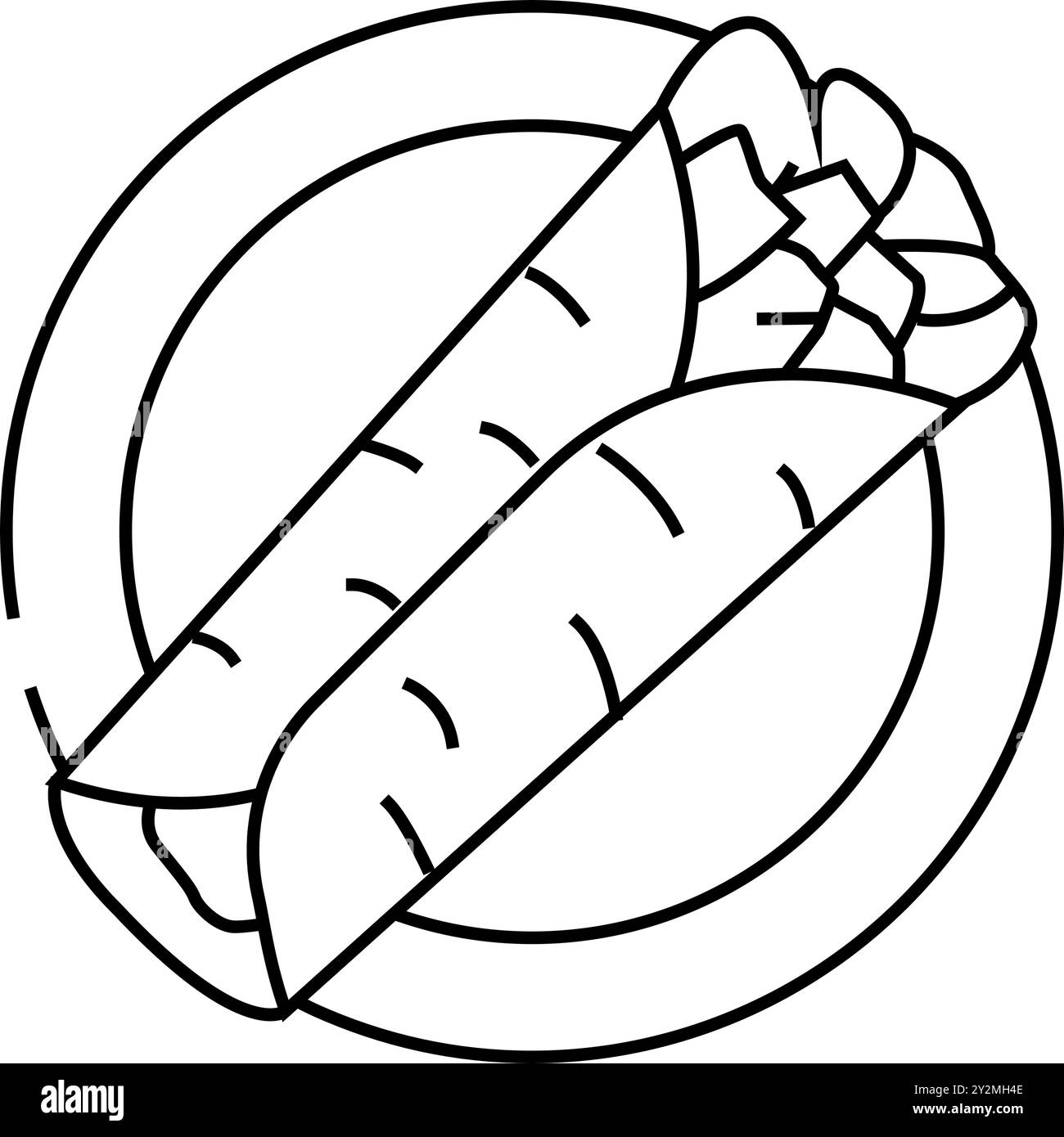 gyro wrap greek cuisine line icon vector illustration Stock Vector ...