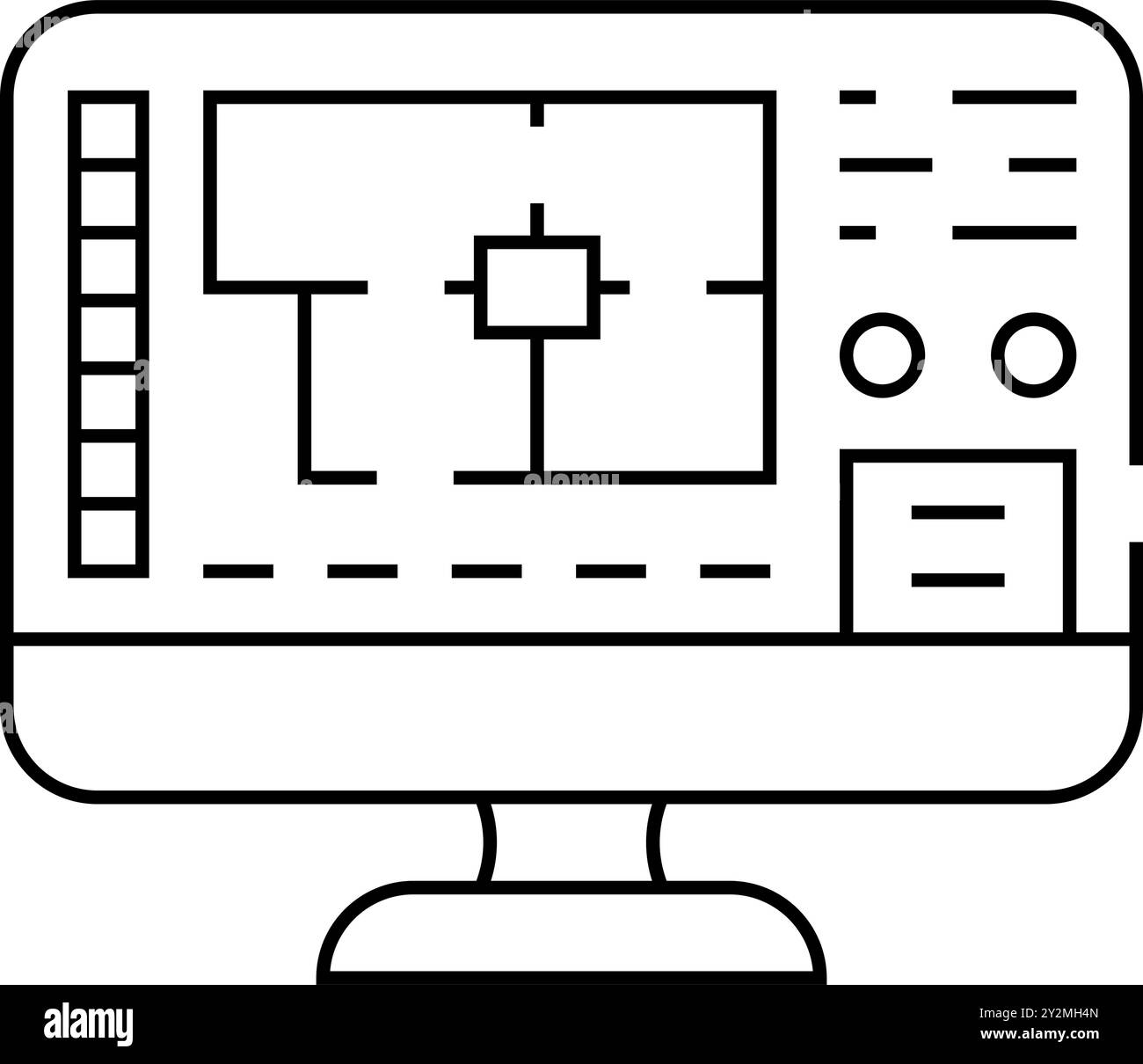 architectural plans drafter line icon vector illustration Stock Vector ...
