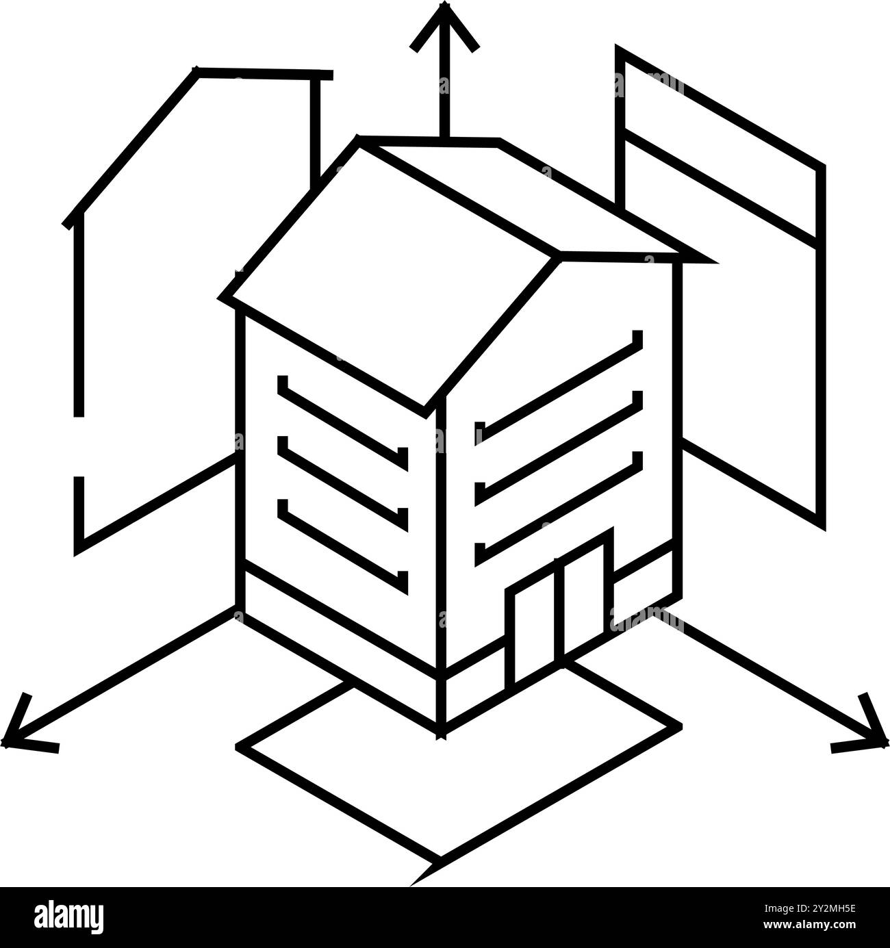 orthographic projections architectural drafter line icon vector ...