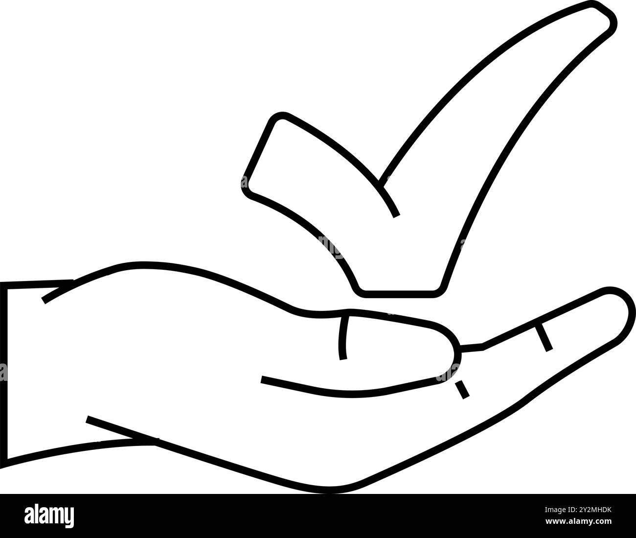 hand check mark line icon vector illustration Stock Vector Image & Art ...