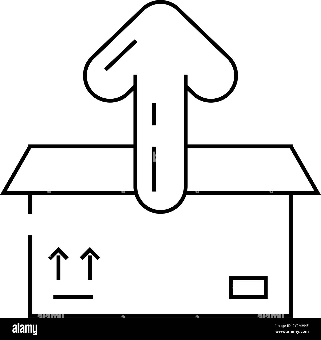 open box unpacking loading contents line icon vector illustration Stock ...