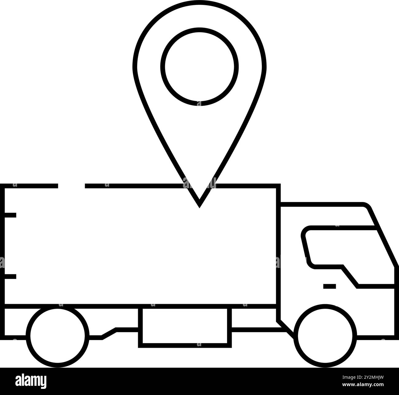 truck map location line icon vector illustration Stock Vector Image ...
