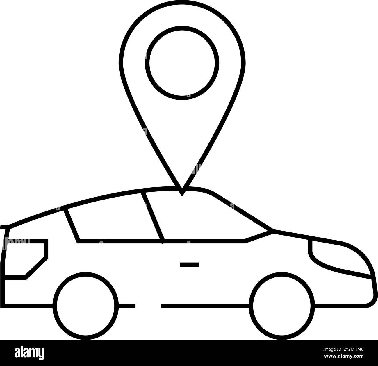 car map location line icon vector illustration Stock Vector Image & Art ...